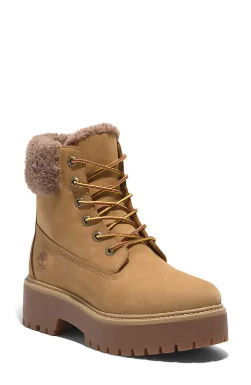 Timberland Stone Street Waterproof Platform Boots - Wheat Nubuck