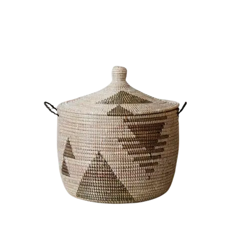 MBARE Dou Lid Storage Basket Graphic Print Low Storage