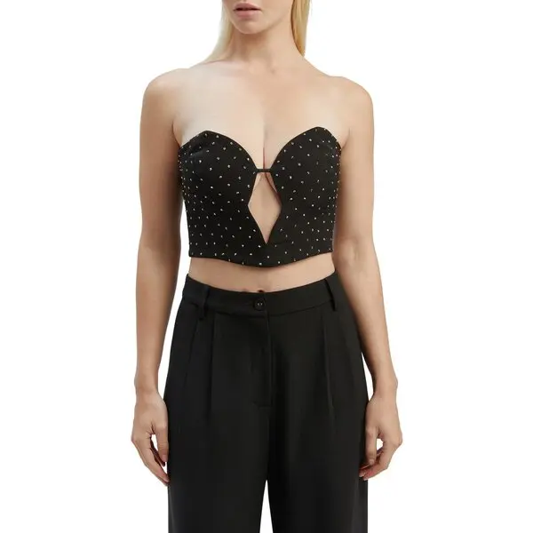 Bardot Eleni Embellished Velvet Corset Top