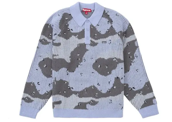Supreme Small Box Polo Shirt Sweater - Blue Camo