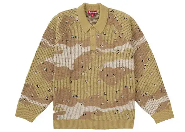Supreme Small Box Polo Sweater - Desert Camo | Editorialist