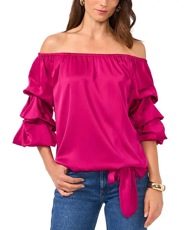 Vince Camuto Bubble Sleeve Top - Wild Petun