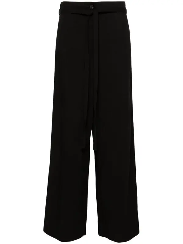 TOTÊME Tie Waist Fluid Trousers - Black
