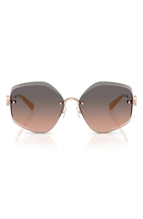 Tory Burch 58mm Gradient Irregular Sunglasses - Rose Gold