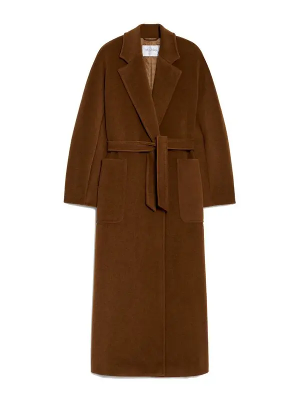 Max Mara Long Camel Hair Wrap Coat - Cuoio