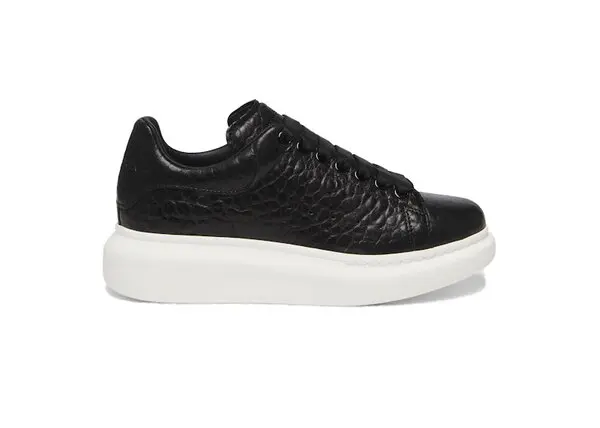 Alexander McQueen Oversized Full-grain Leather Sneakers - Black/white