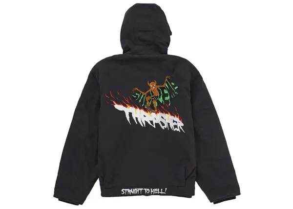Supreme Thrasher Hooded Work Jacket - Black