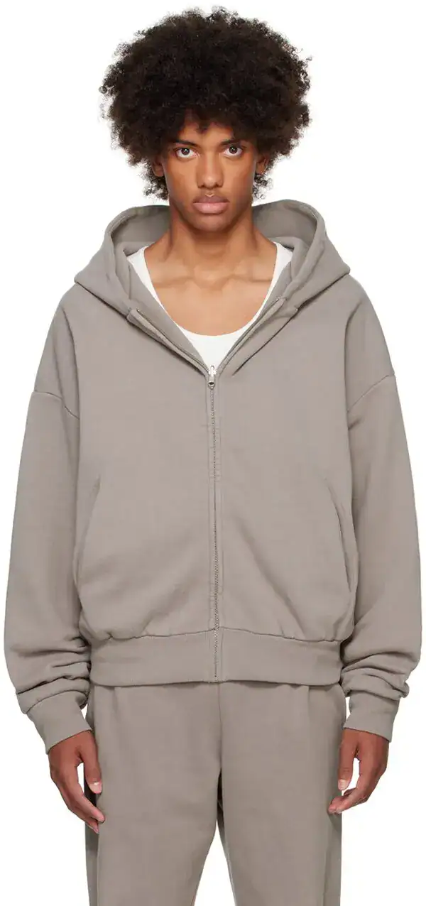Entire Studios Thermal Zip Hoodie In Satellite - 46% Off