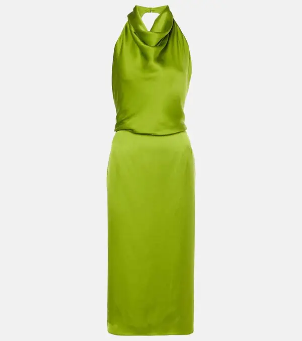 Magda Butrym Halterneck Silk Satin Midi Dress