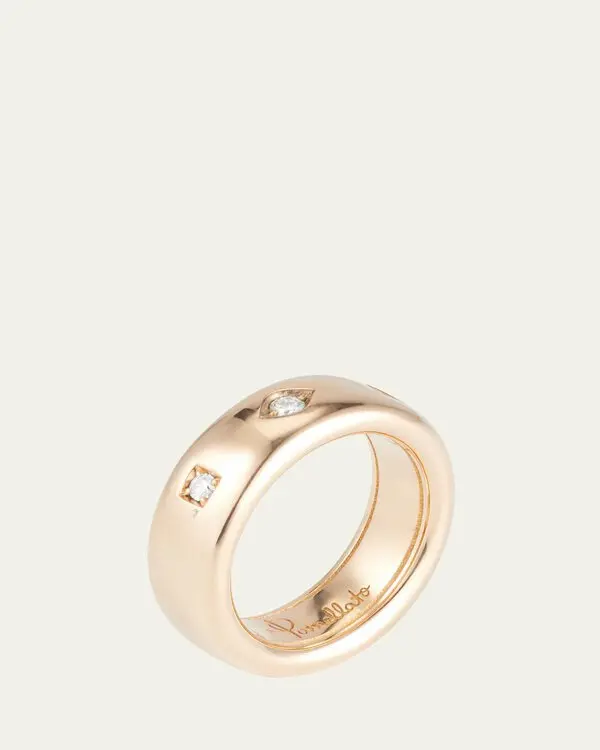 Pomellato Iconica 18k Diamond Band Ring - Rose Gold