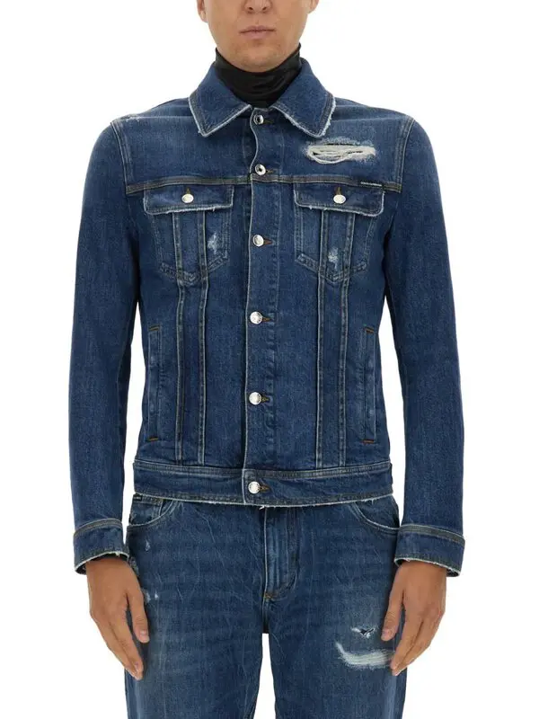 Dolce & Gabbana Stretch Denim Jacket - Navy
