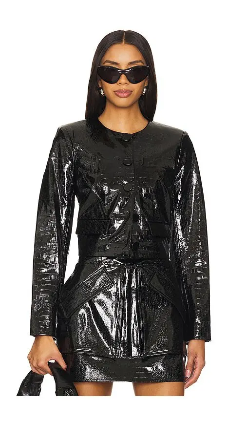AKNVAS Cropped Barnett Jacket - Nero