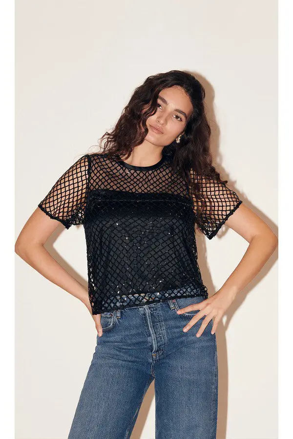 Saylor Alix Sequin Top