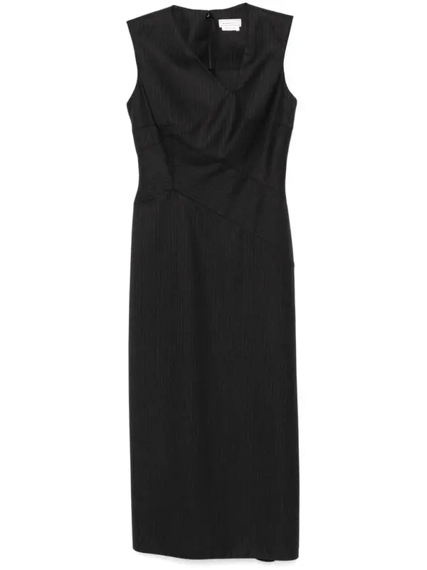 Alexander McQueen Pinstriped Midi Dress