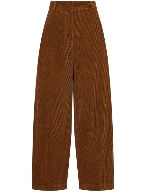 STUDIO TOMBOY Corduroy Wide-leg Trousers - Brown
