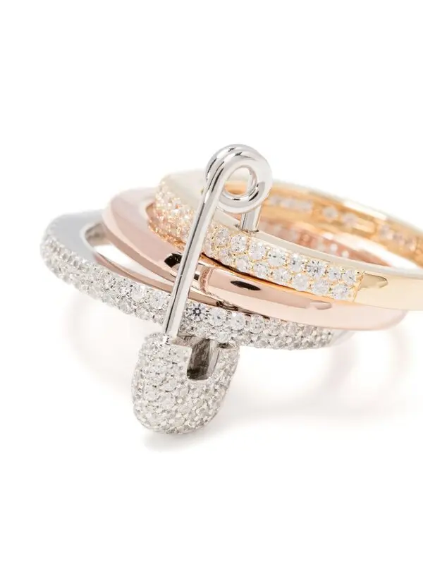APM MONACO Safety Pin-motif Triple Band Ring