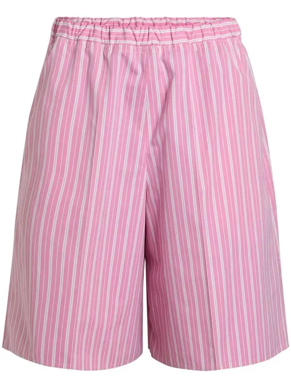 Patou Striped Longline Shorts - Pink