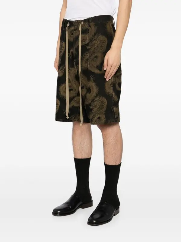 UMA WANG Dragon Print Bermuda Shorts