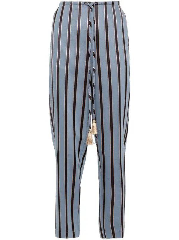 FORTE_FORTE Striped Tapered Trousers - Blue