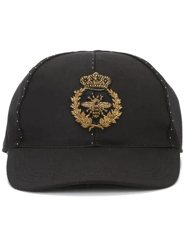 Dolce & Gabbana Embroidered Crown & Bee Baseball Cap In  display picture 1