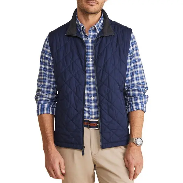 Vineyard Vines Dorset Quilted Stretch Wool Vest - Nautical Navy