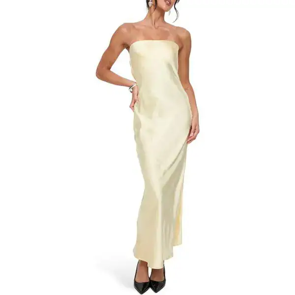 slim fit dress slacks Steffie Beaded Backless Mini Dress | Gold | Womens main image 1