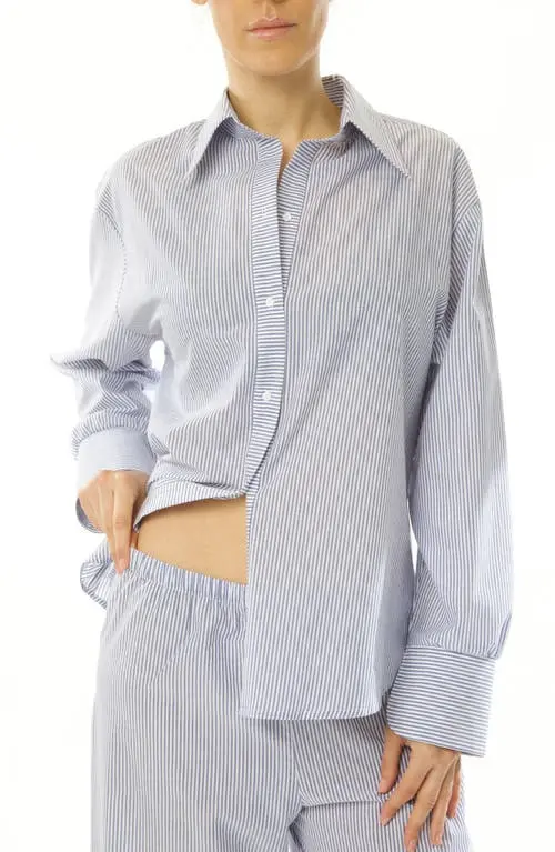 ANDINE Essen Provence Stripe Cotton Button-up Pajama Top