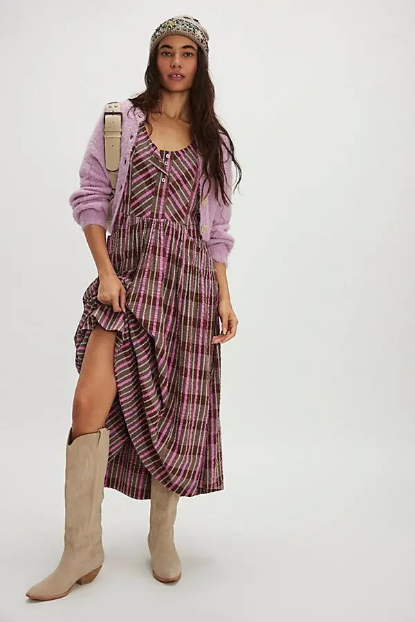 brown and pink combination dress Indie Brown Floral Dress Tea N Rose – Lena Layne main image 0