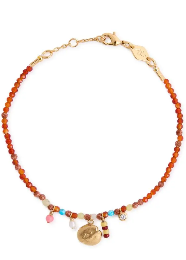Anni Lu Harmony Beaded Charm Bracelet - Maroon