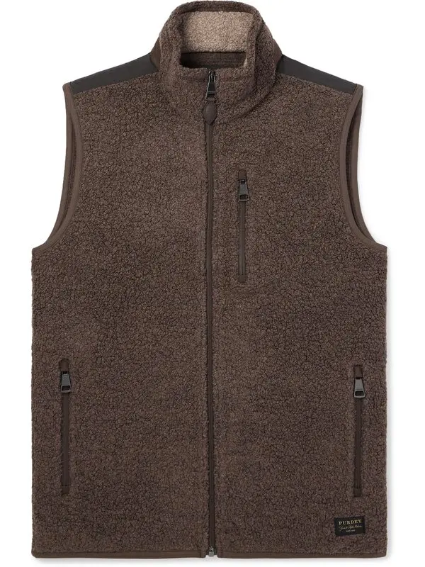 Purdey Bouclé Gilet - Brown