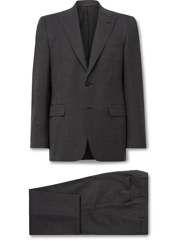 Canali Slim-fit Prince Of Wales Checked Super 160s Wool Suit