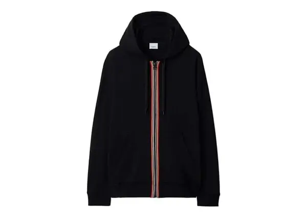 Burberry Hove Stripe Zip Hoodie - Black