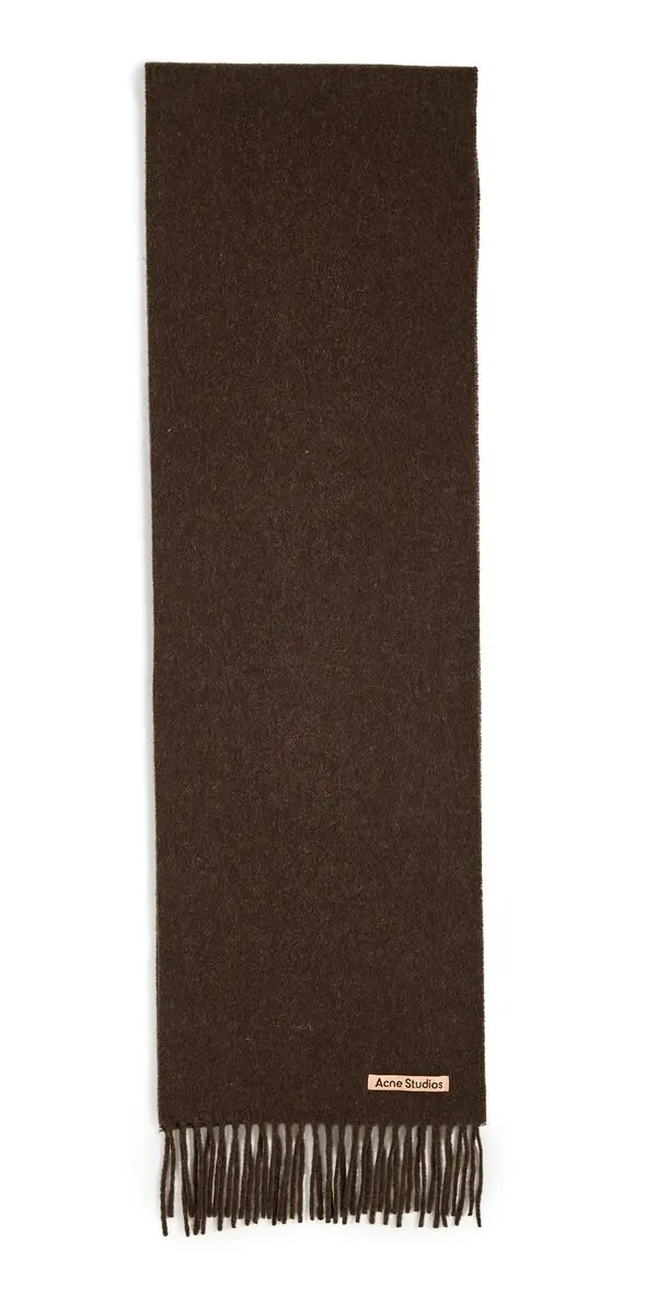 Acne Studios Canada Skinny Wool Scarf - Brown Melange