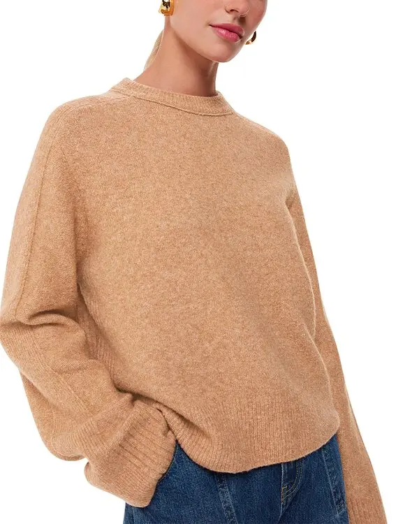 Whistles Alana Wool Blend Crewneck Sweater - Camel