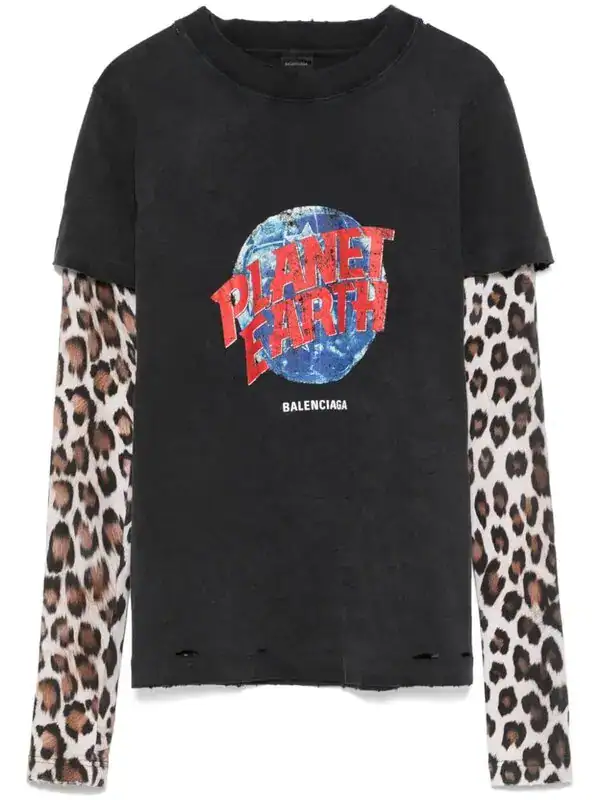 Balenciaga Planet Earth T-shirt - Black | Editorialist