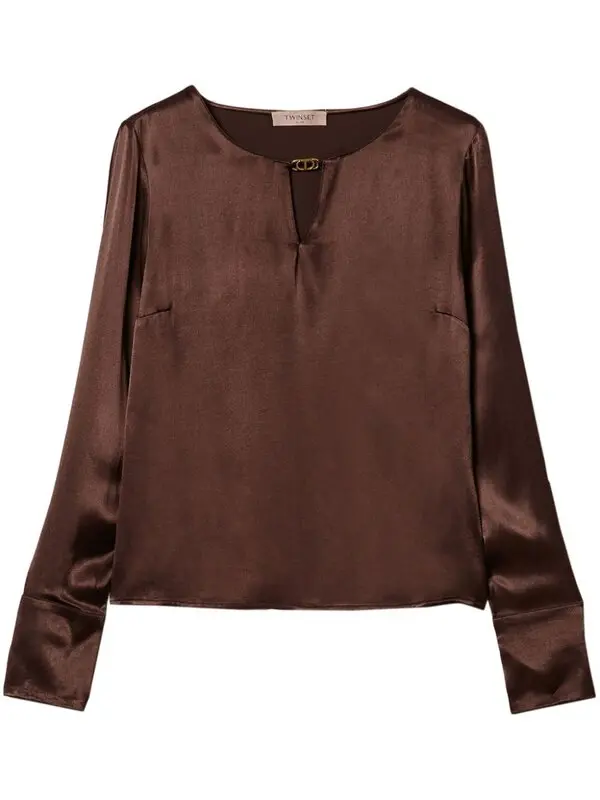 TWINSET Appliqué-logo Satin Blouse