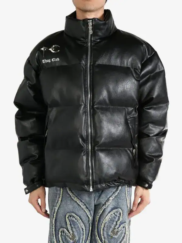 thug club レザージャケット adidas x Thug Club Teamgeist Faux Leather Jacket Black/Antique