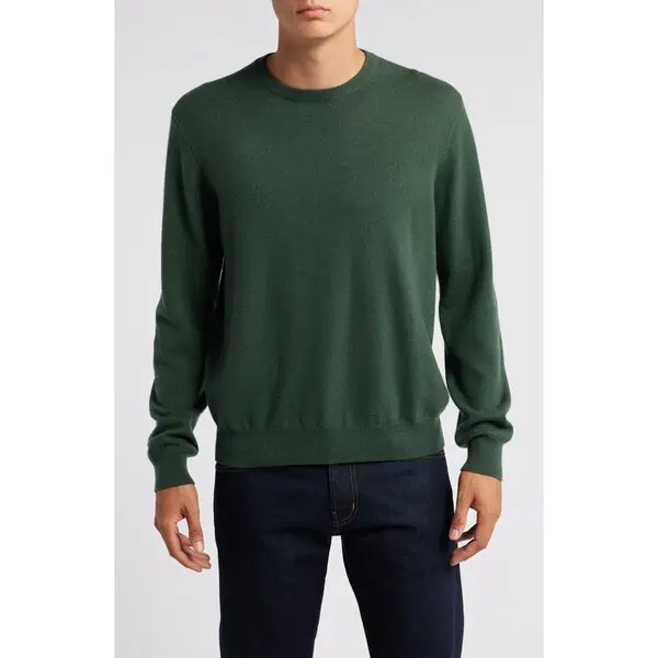 Lorenzo Uomo Merino Wool And Cashmere Crewneck Sweater - Kale