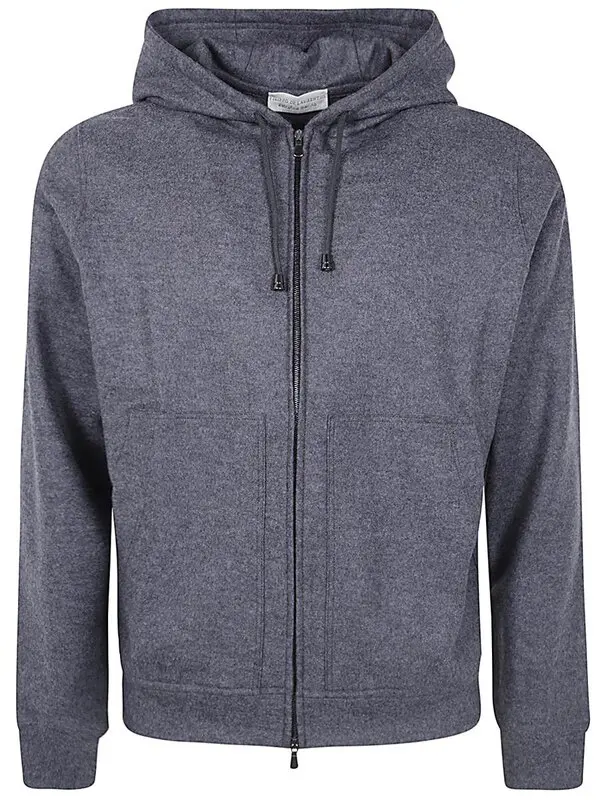 FILIPPO DE LAURENTIIS Long Sleeve Full Zip Hoodie - Grey