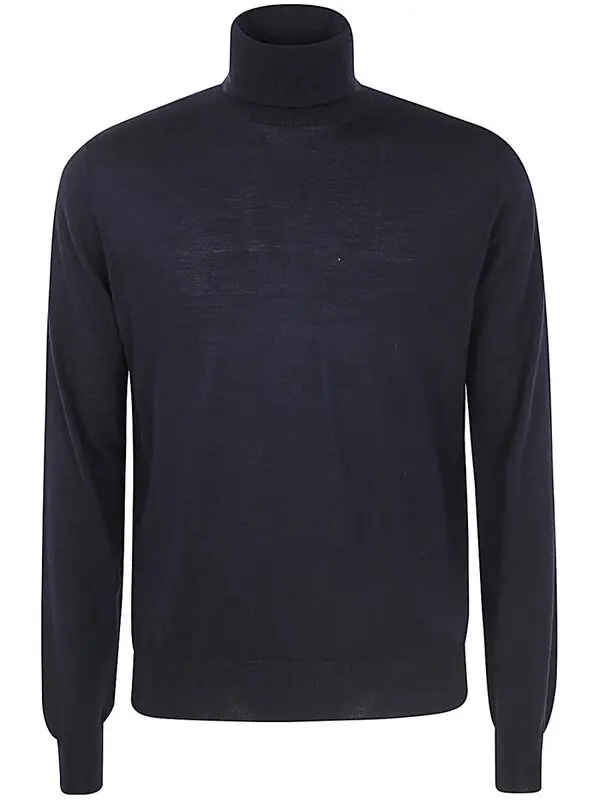 FILIPPO DE LAURENTIIS Long Sleeves Merinos Turtleneck - Blue