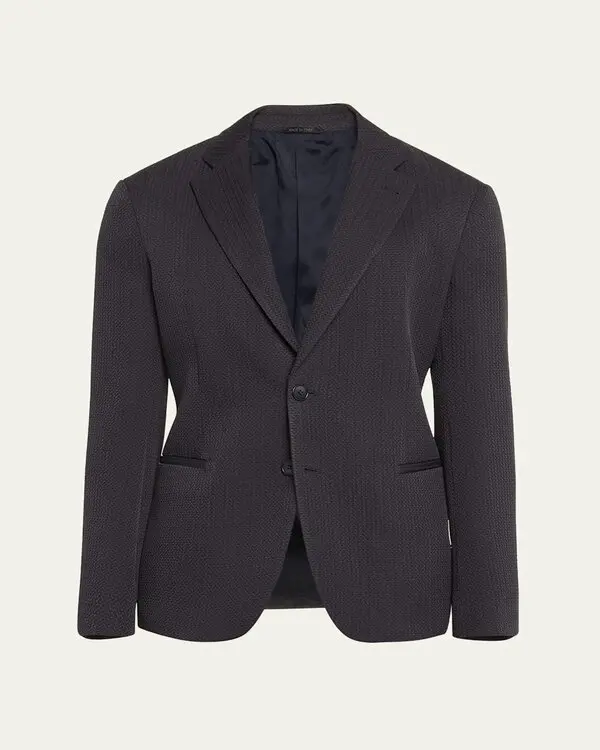 Giorgio Armani Micro-chevron Dinner Jacket - Multi