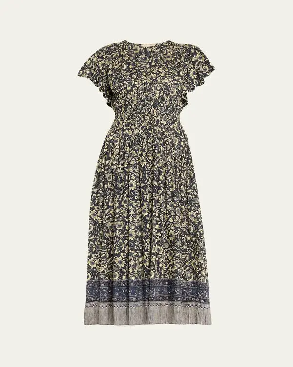 Ulla Johnson Lyria Floral Midi Dress - Raven