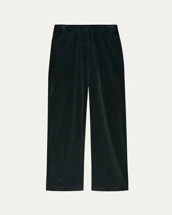 Another Tomorrow Patch Pocket Corduroy Wide Leg Trousers