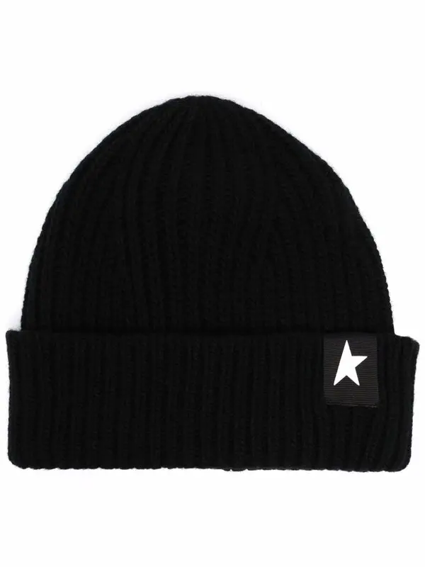 Golden Goose Ribbed Wool Beanie - Black