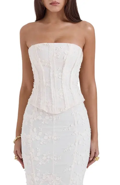 House Of Cb Dakota Strapless Corset Top - Ivory