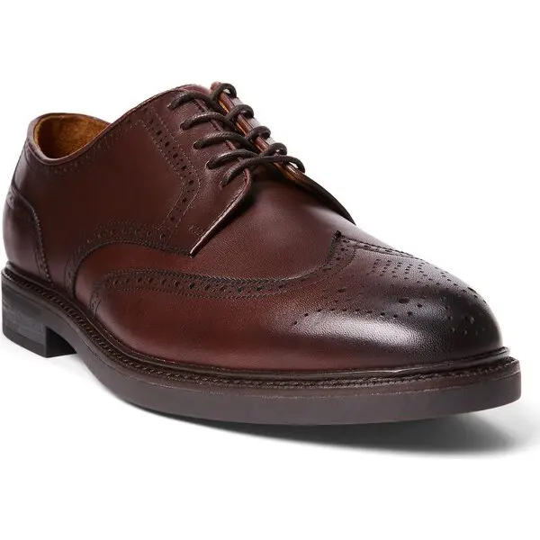 Ralph Lauren Asher Leather Wingtip Oxford - Polo Brwn