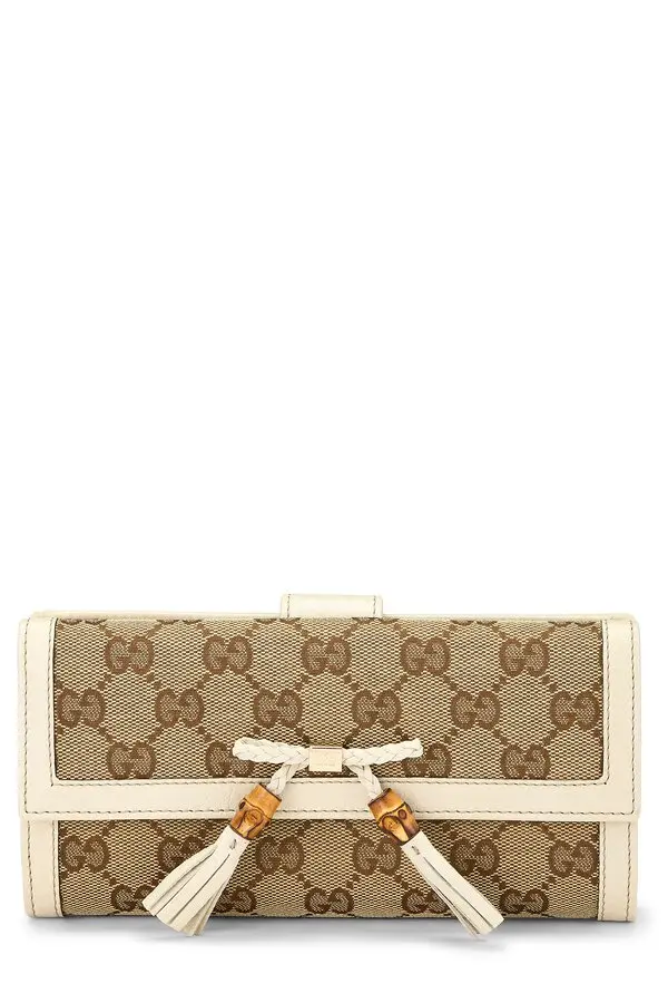 Gucci Original Gg Canvas Bamboo Tassel Wallet