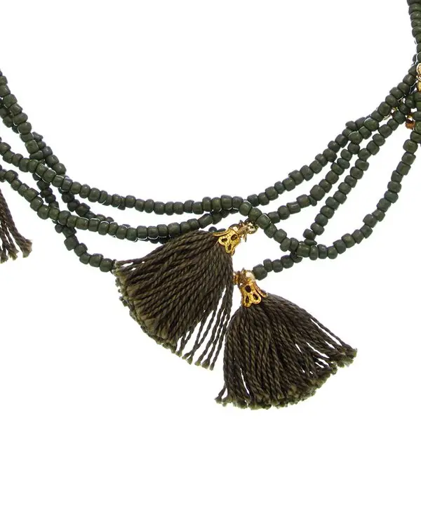 Buy Roller Rabbit Pom Pom Necklace Set Of 5 Military Olive - Black At ...