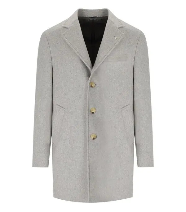 MANUEL RITZ Single Breasted Coat - Grey