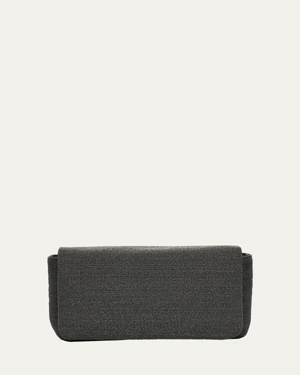 Brunello Cucinelli Allover Monili Convertible Clutch Bag - Black